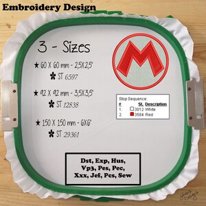 Super Mario Bros M Logo Embroidery Designs - Etsy