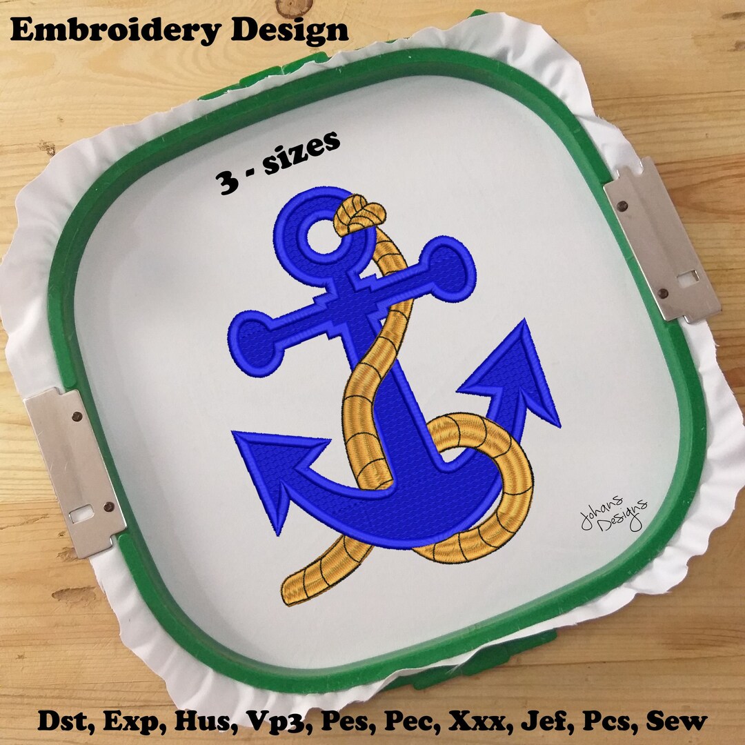 Anchor With Rope Machine Embroidery Design - Etsy