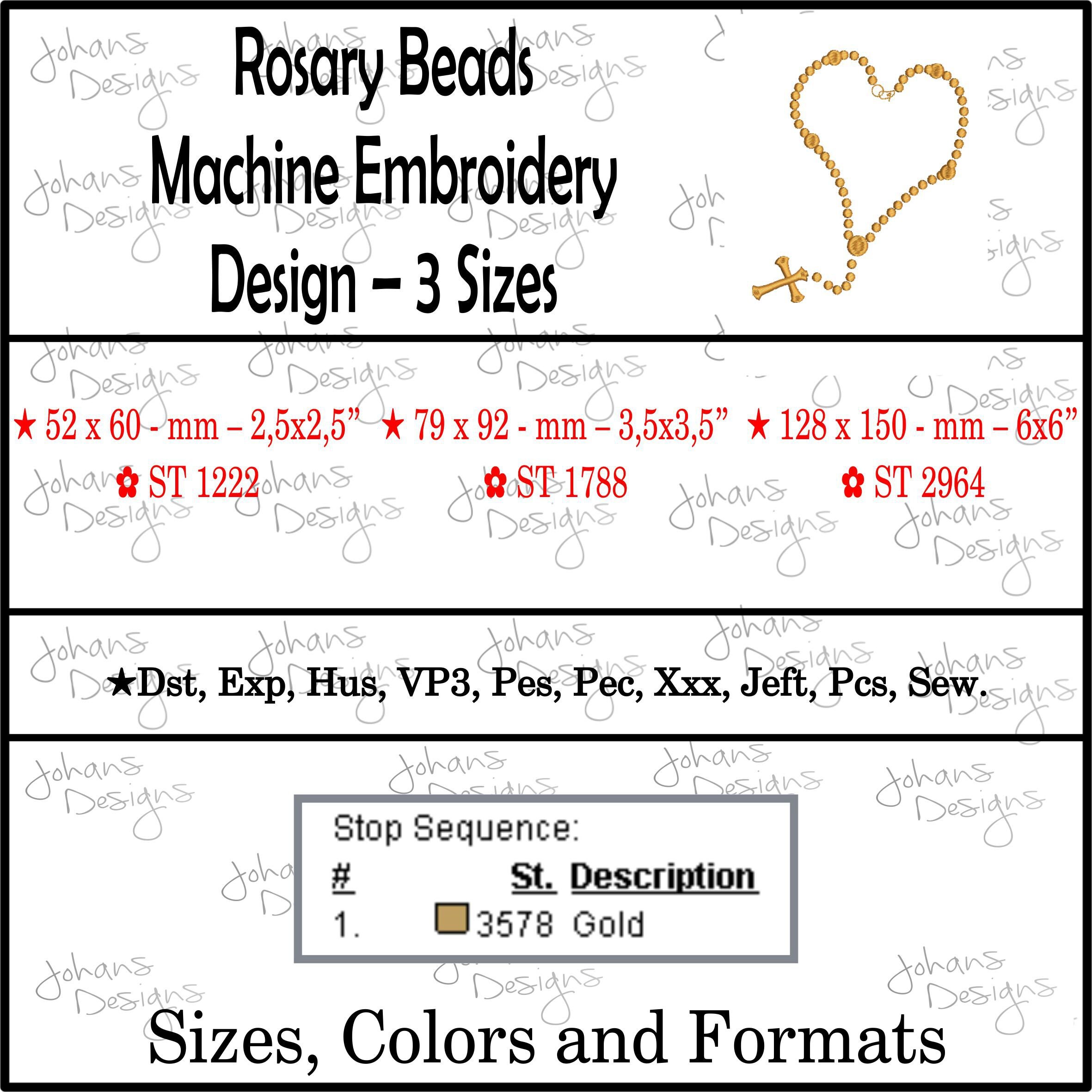 Rosary Beads Embroidery Design - Etsy