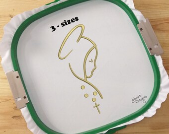 Catholic Virgin Mary Digital Machine Embroidery File Instant Download ...