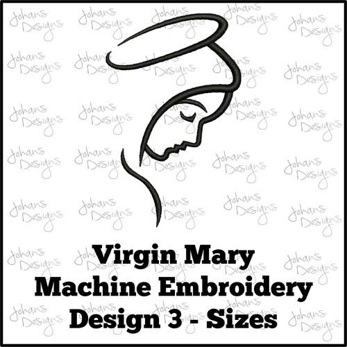 Virgin Mary Silhouette Embroidery Design - Etsy