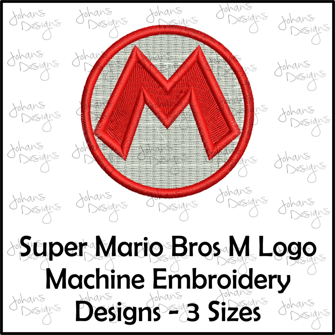 Super Mario Bros M Logo Embroidery Designs - Etsy