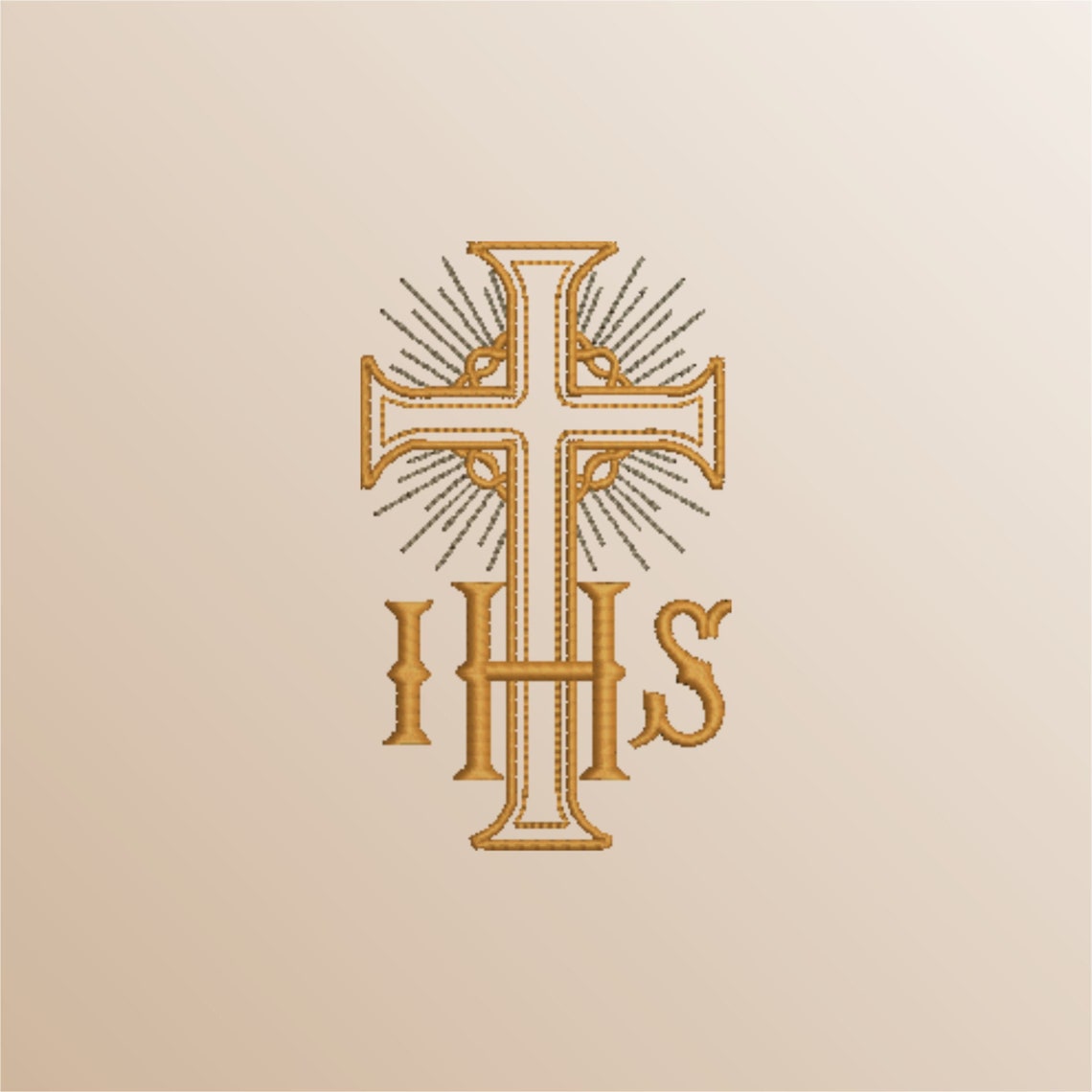 IHS Cross Embroidery Design - Etsy
