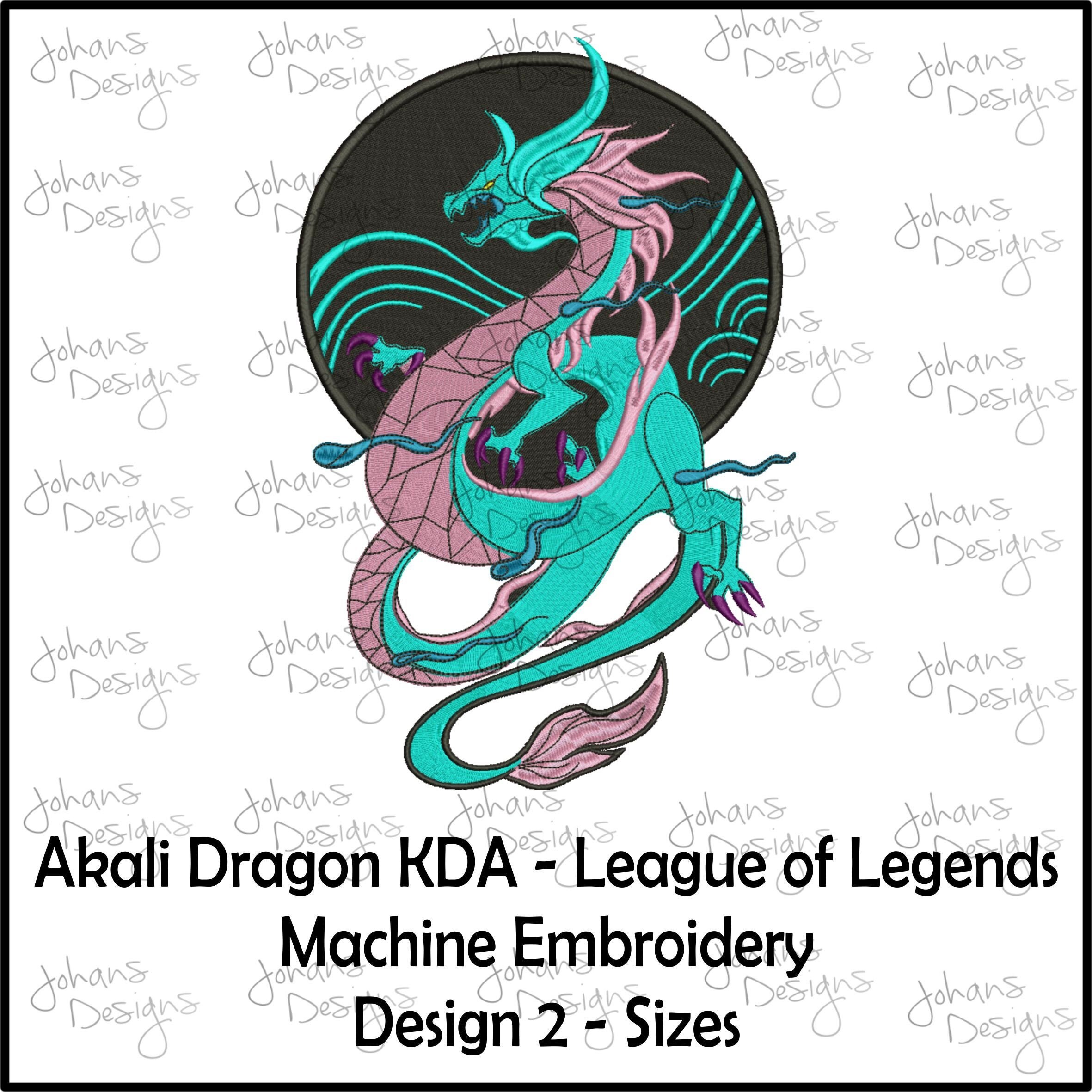 Akali Dragon KDA League of Legends Machine Embroidery Design | Etsy