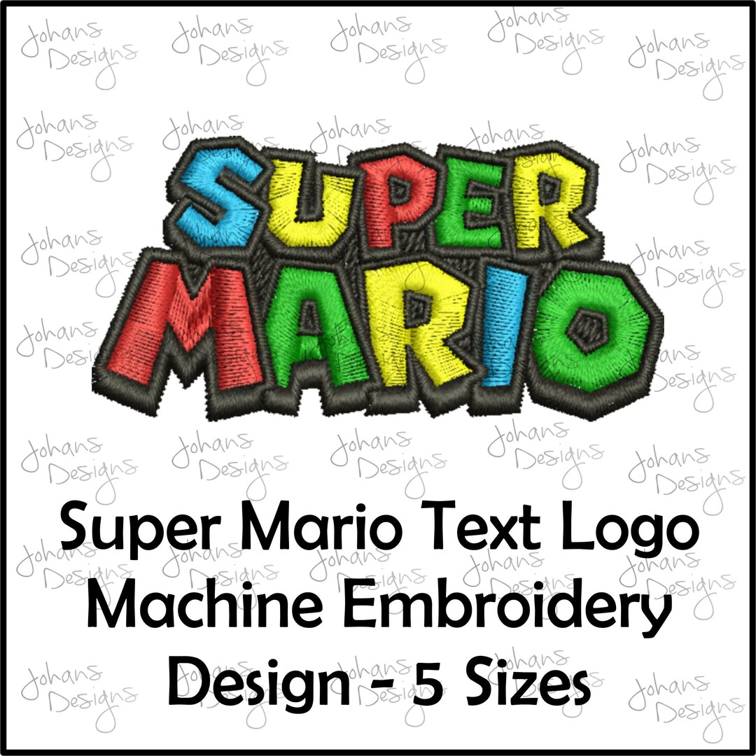 Super Mario Text Logo Embroidery Design - Etsy