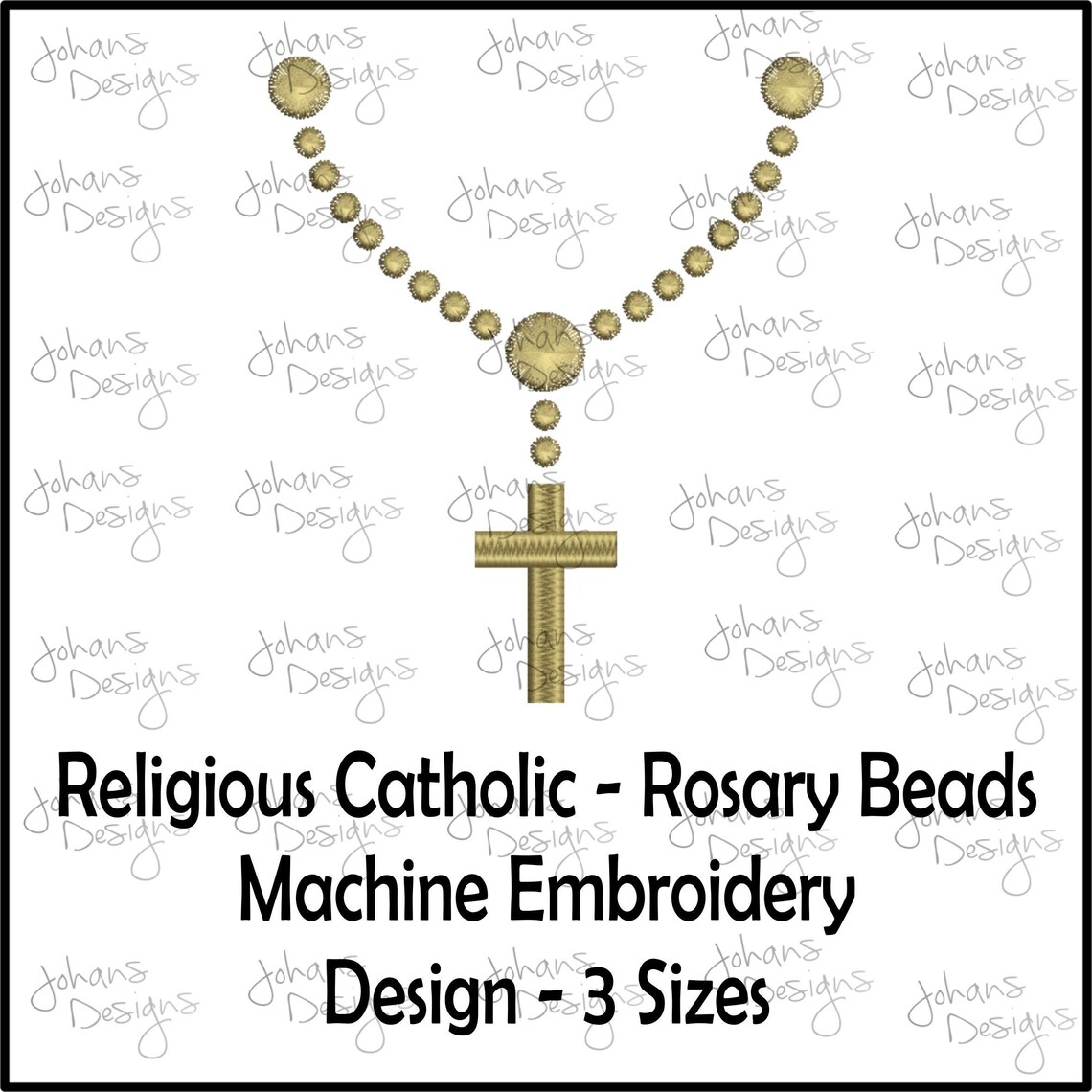 Religious Catholic Rosary Beads Embroidery Design - Etsy