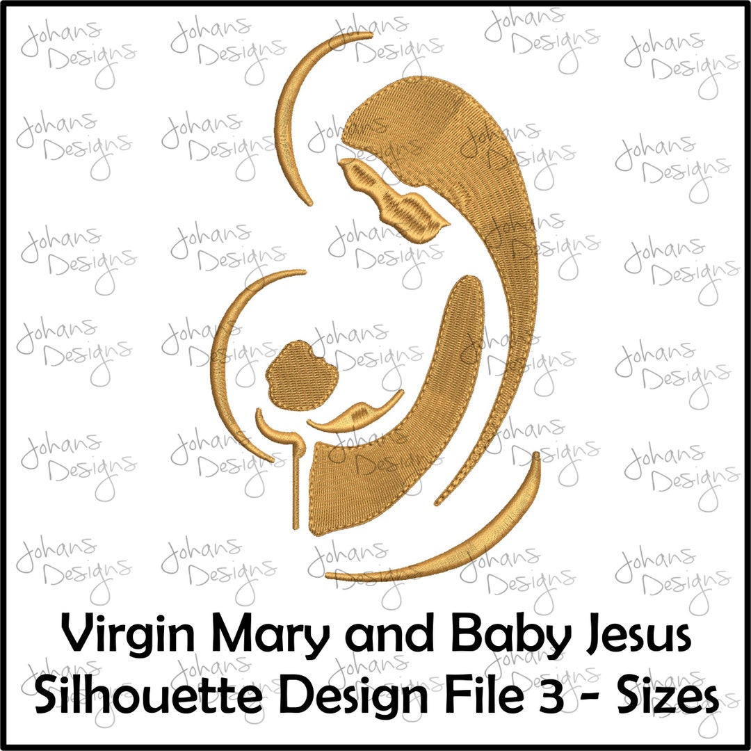 Diseño de silueta de la Virgen María y el Niño Jesús - Etsy España Diseño de silueta de la Virgen María y el Niño Jesús - Etsy España
