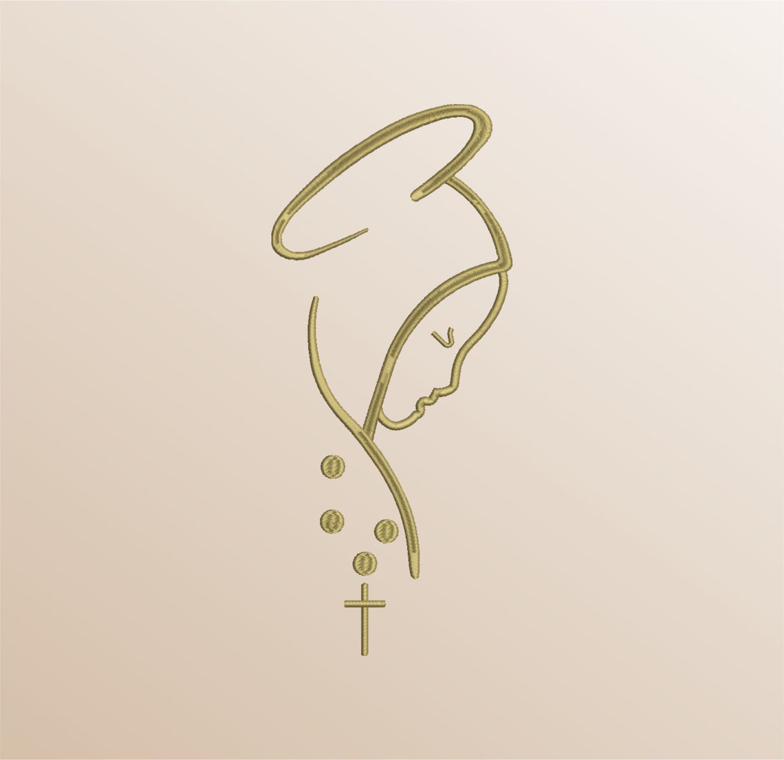 Virgin Mary Silhouette Embroidery Design - Etsy