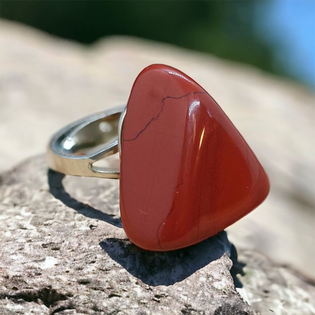 Jasper Ring 925 Silver Adjustable Size Vintage Gift Ladies Silver Ring ...