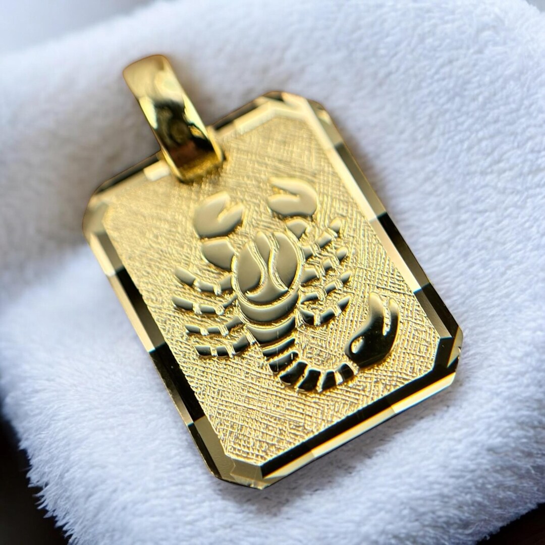 Scorpio Pendant Gold 333 Chain Pendant Modern Trend Zodiac Sign Relief ...
