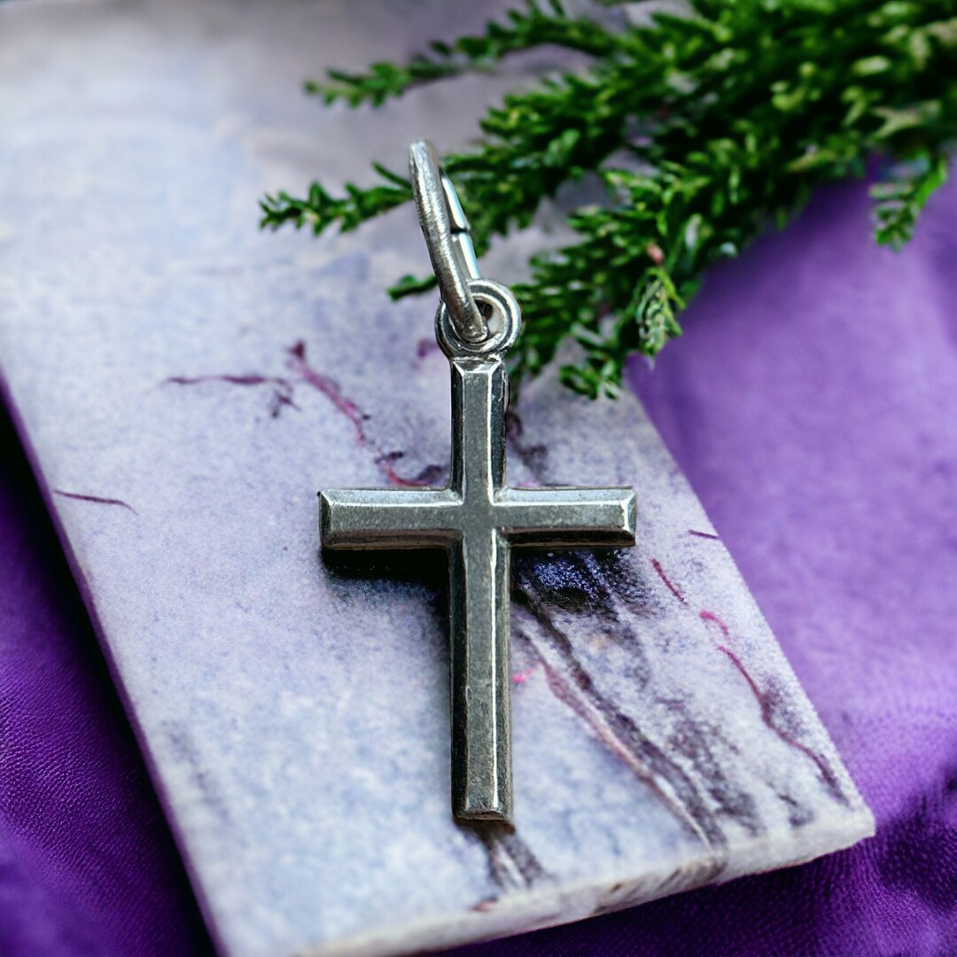 Mini Cross 835 Silver Pendant Vintage Patina Gift 20 X 9 Mm Pendant ...