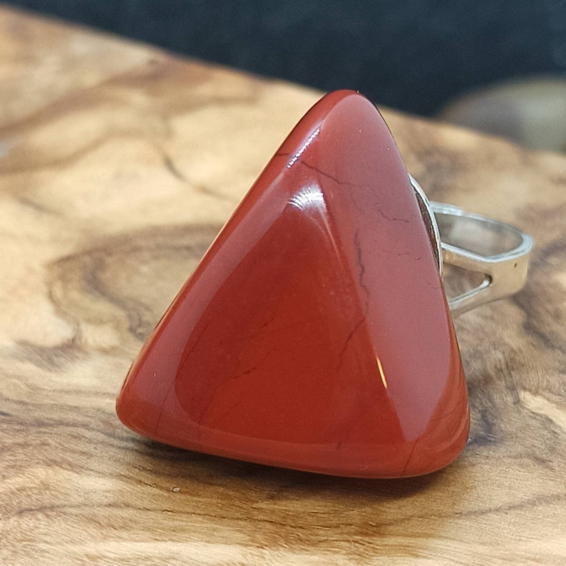 Jasper Ring, 925 Sterling Silver, Adjustable Size, Vintage Gift, Women ...