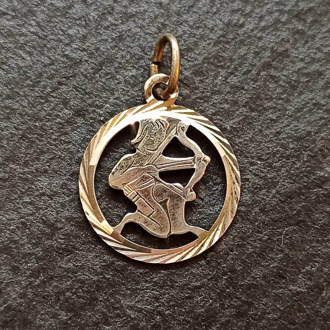 Sagittarius Chain Pendant 835 Silver Vintage Gift Patina Retro Approx ...