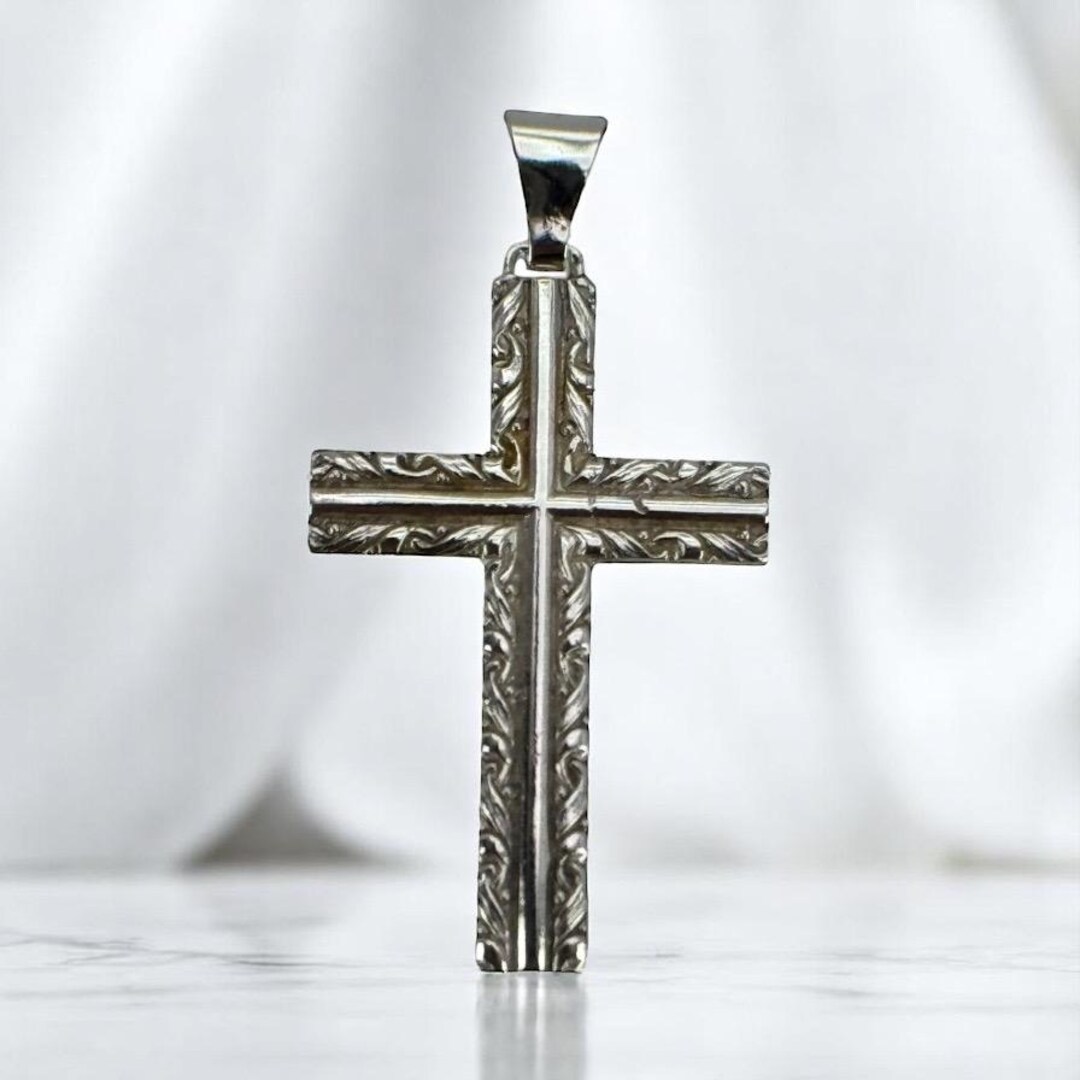 Cross 835 Silver Necklace Pendant Vintage Patina Gift Pendant Jesus ...