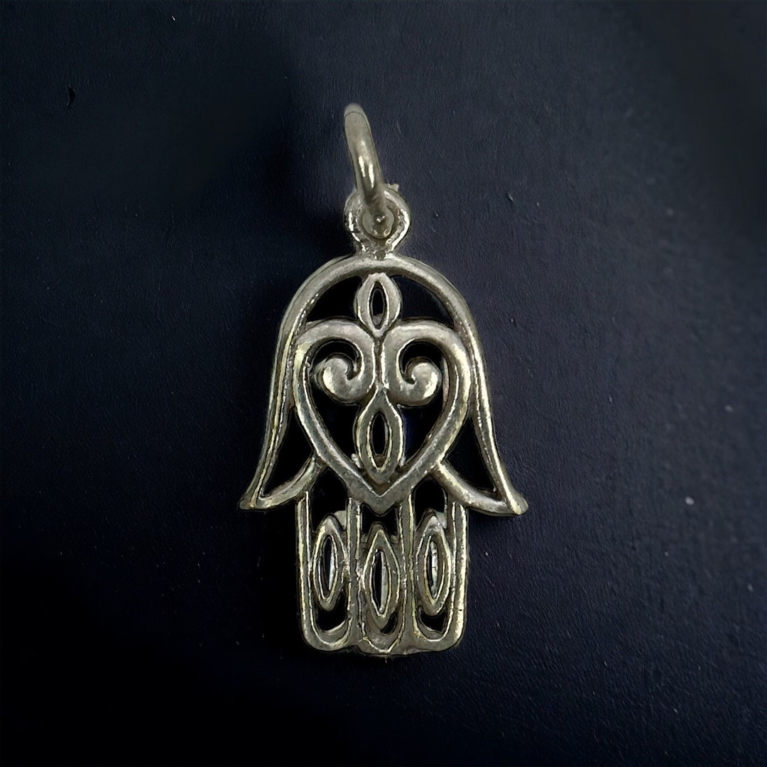 Hand Fatima Real Silver Pendant 26 X 14 Mm Chain Pendant Vintage Retro ...