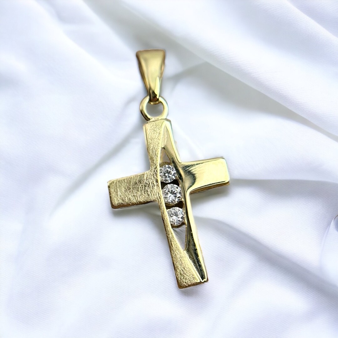 Cross Pendant Gold 333 Chain Pendant Modern Trend Communion Holy Jesus ...