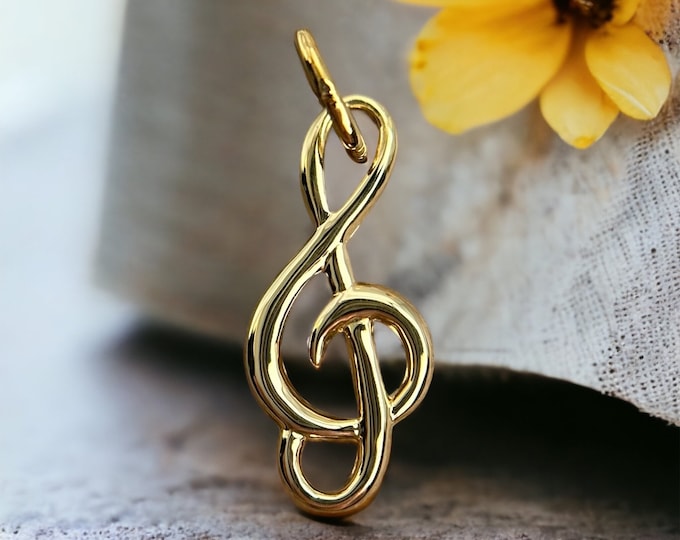 Treble Clef Pendant Gold 585 Chain Pendant Gift Musician Treble Clef ...