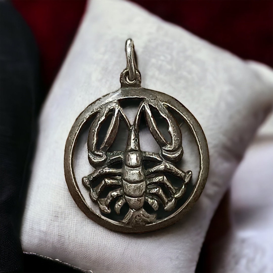 Cancer Necklace Pendant 835 Silver 26 X 20 Mm Vintage Gift Patina ...