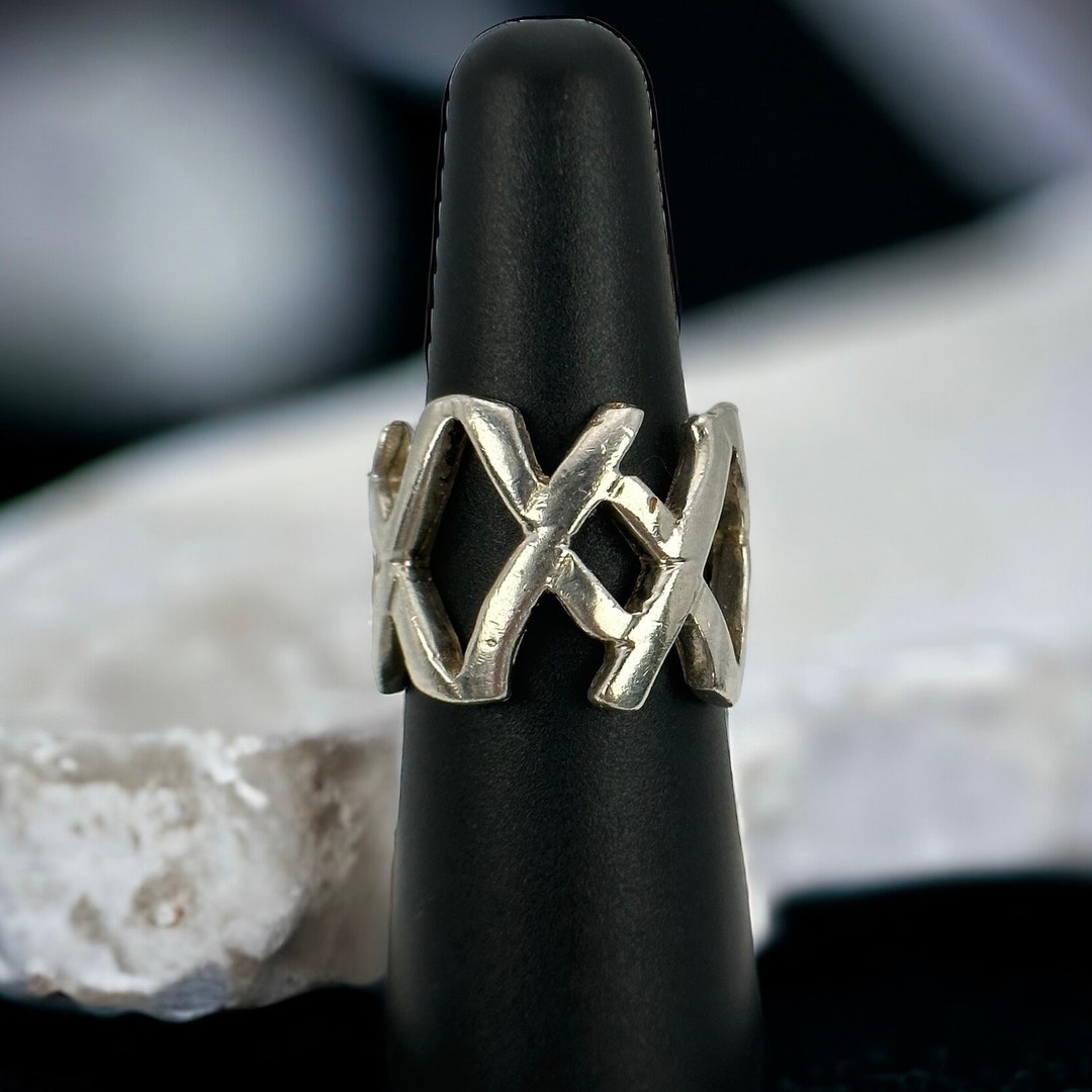 Women's Ring 925 Silver Patina Size. 54 17.2 Mm Silver Ring Gift Rare Noble Rare Exclusive ...