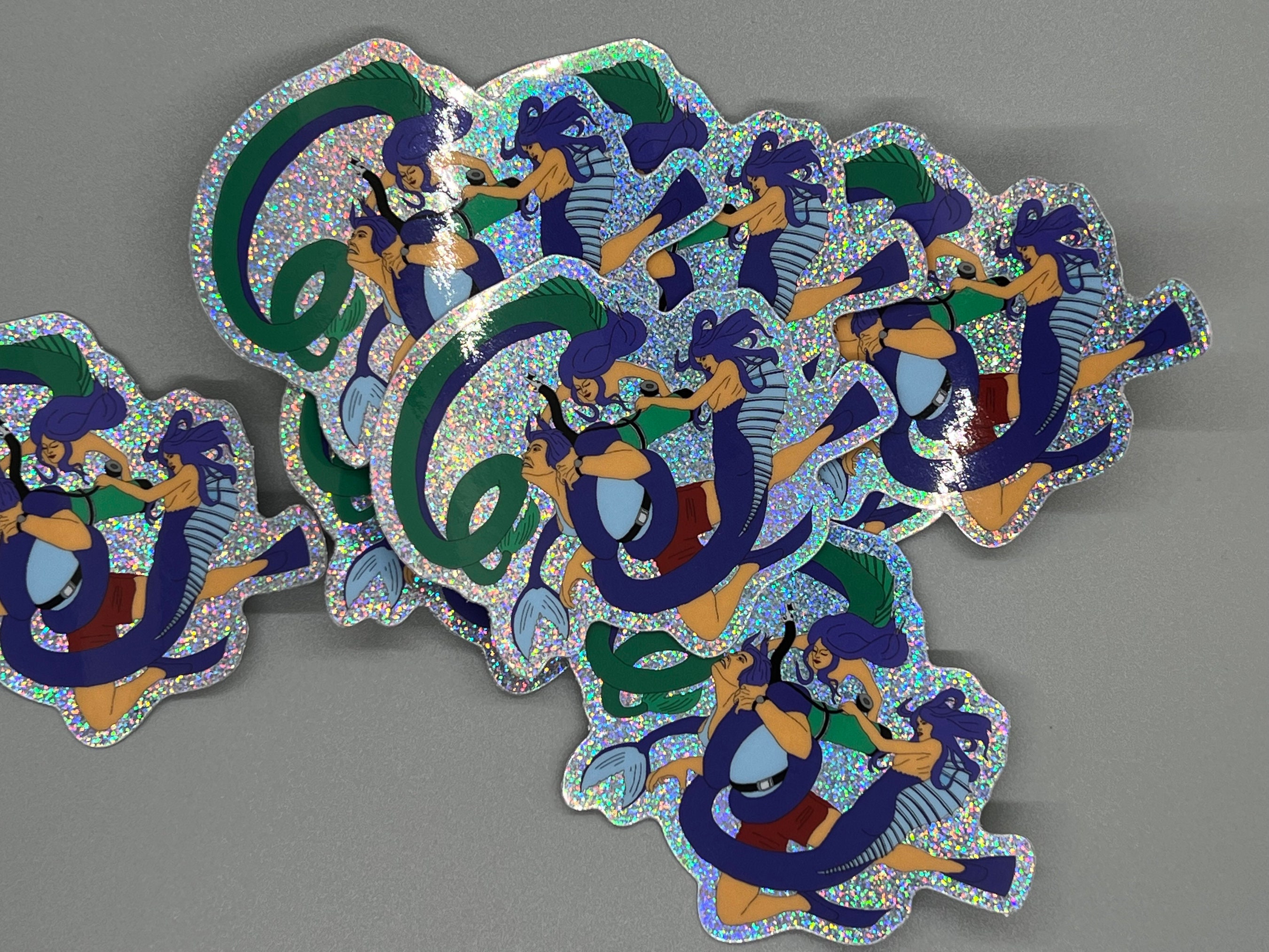 5 Fathom Drowning Man Mermaid Pinball Vinyl Stickers 3 X 3 Pinball ...