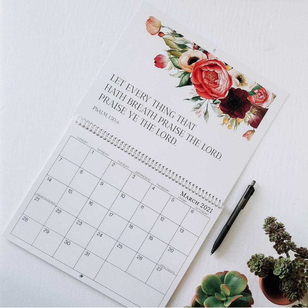 Praise God 2025 Calendar, Christian Floral Bible Verse Calendar - Etsy
