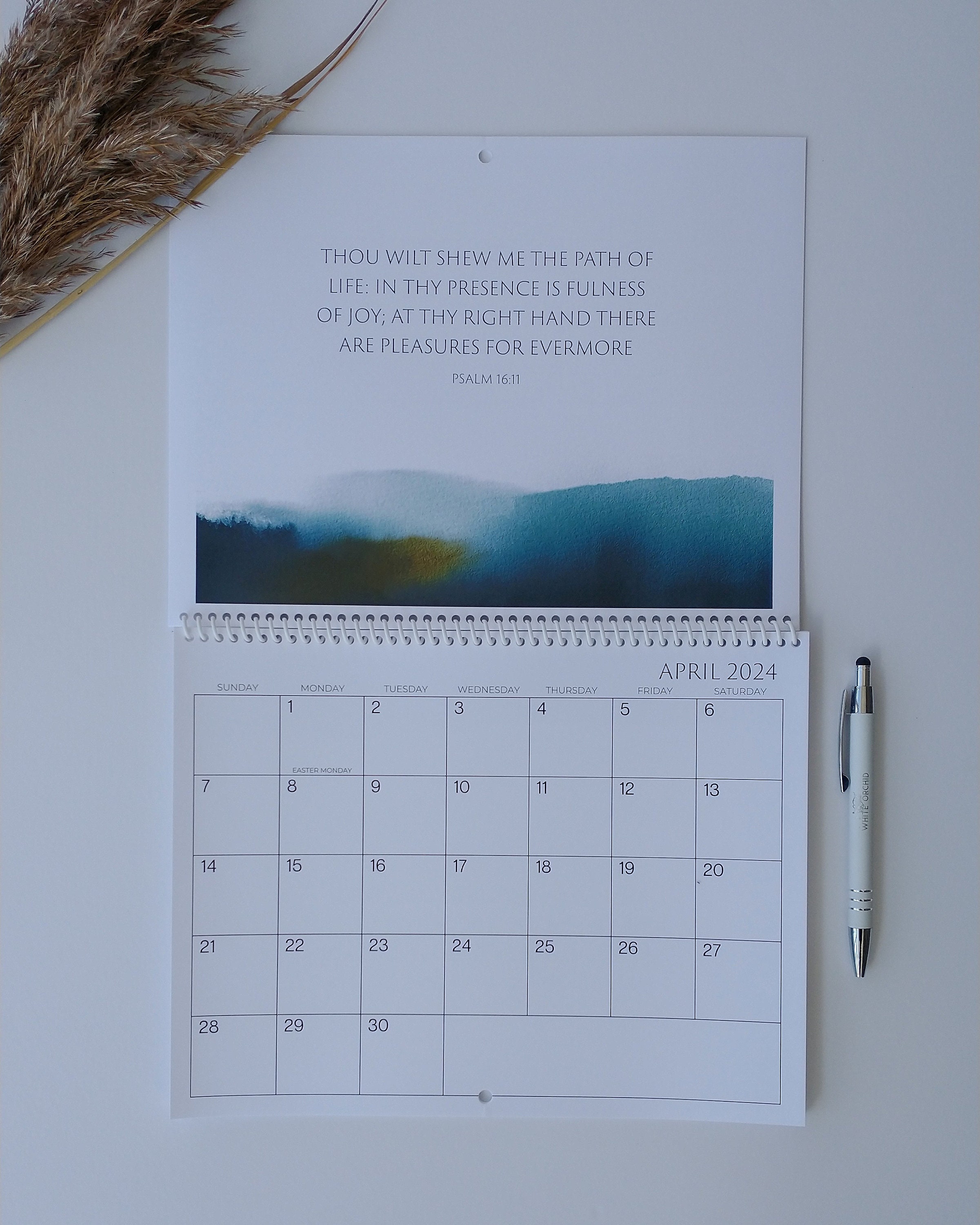 2025 Blue Watercolor Scripture Calendar, the Lord is Good - Etsy