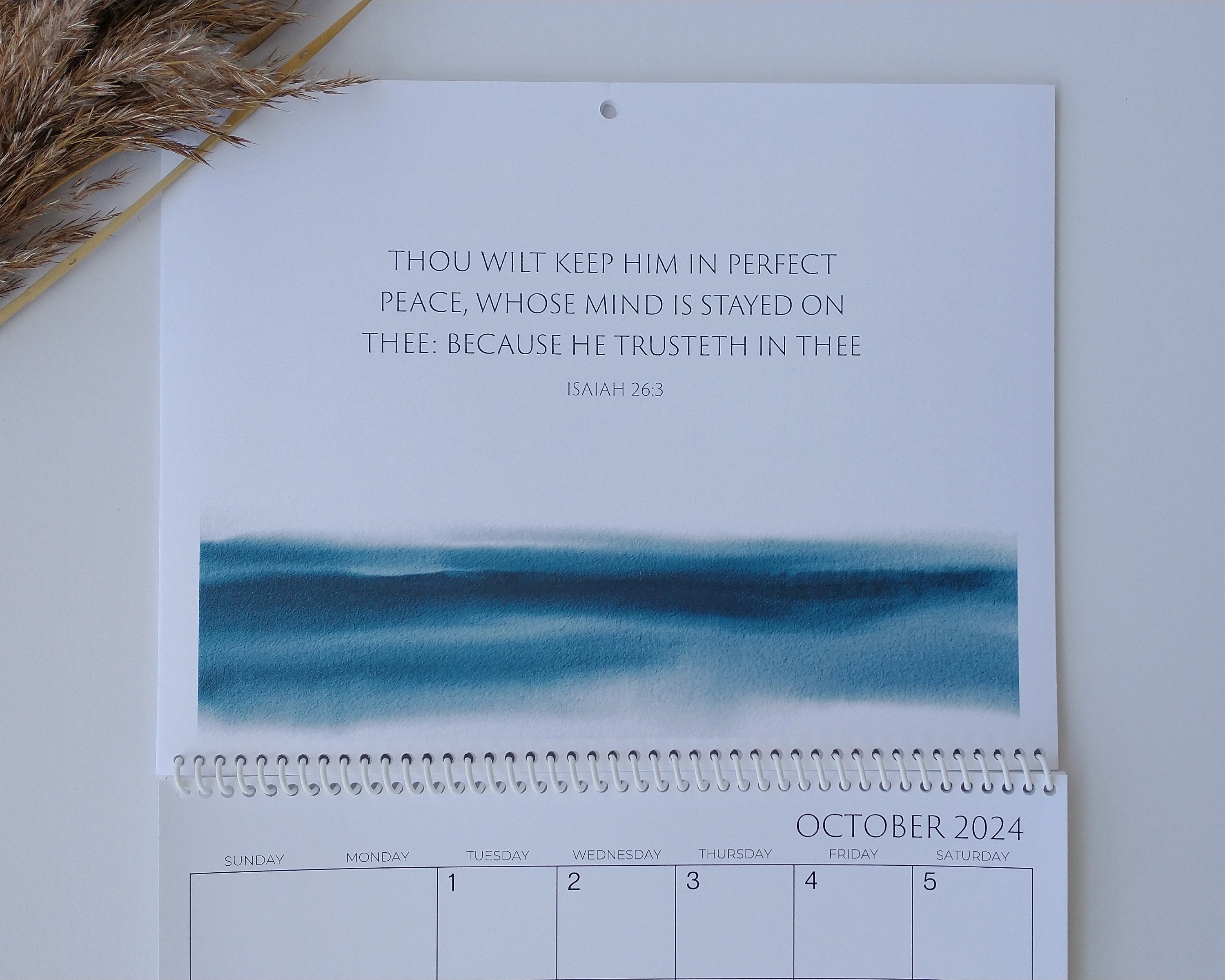 2025 Blue Watercolor Scripture Calendar, the Lord is Good - Etsy