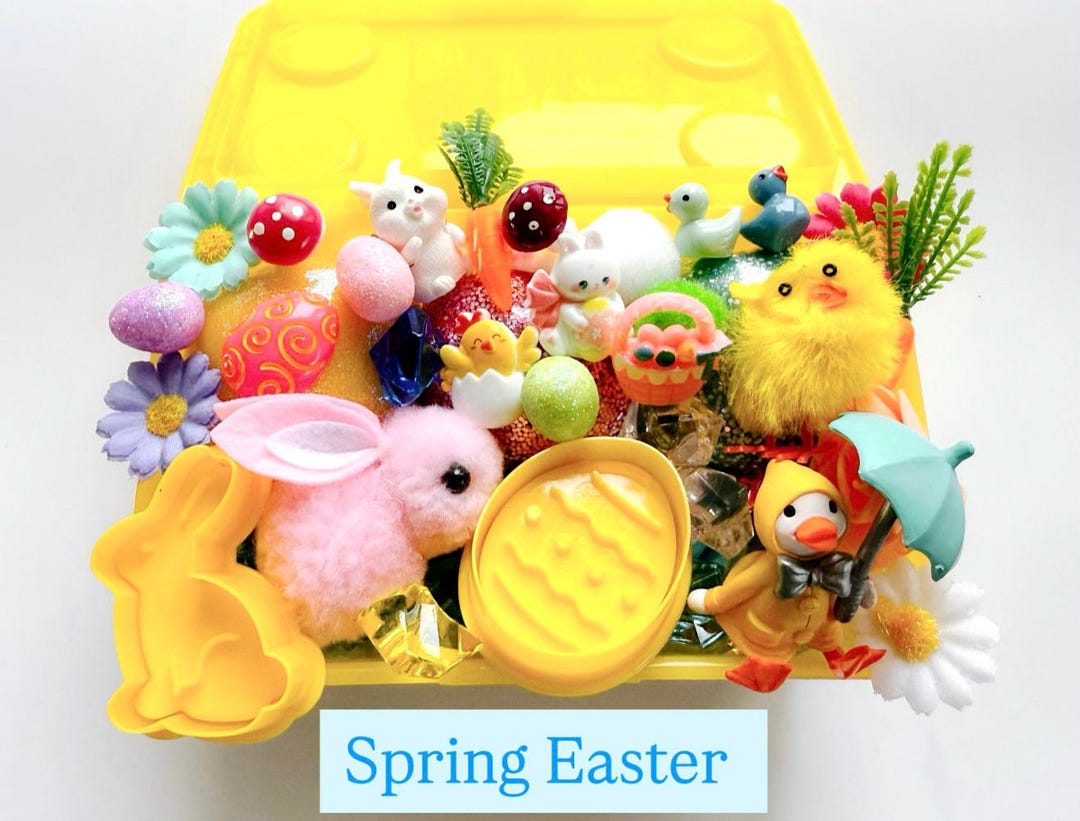 Mid Spring Easter Play Dough Kit, Easter Sensory Kit, Playdough Kit ...