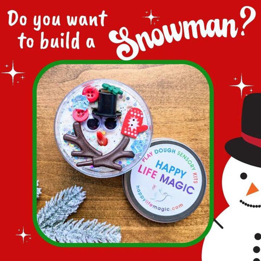 Build a Snowman Dough Kits,play Dough Kit,gift for Kids, Sensory Kit ...