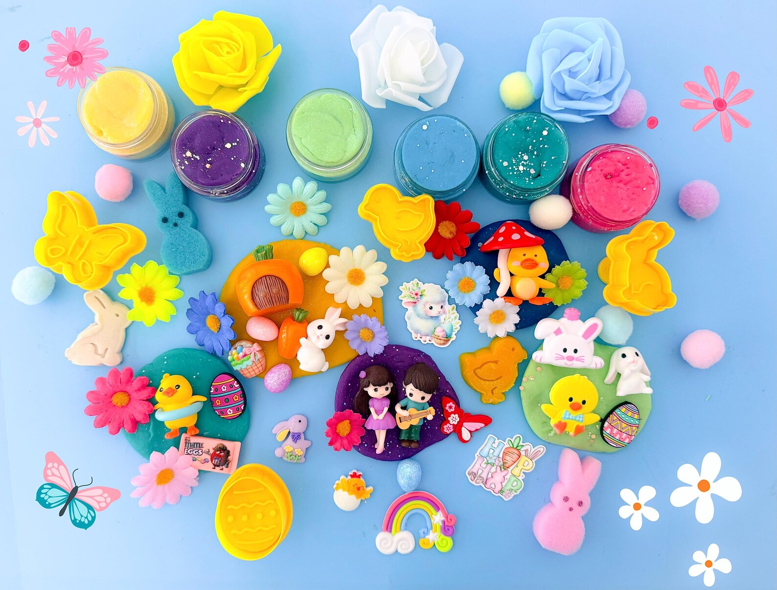 XL Sensory Easter Play Dough Kit,spring Activity Box,easter Basket ...