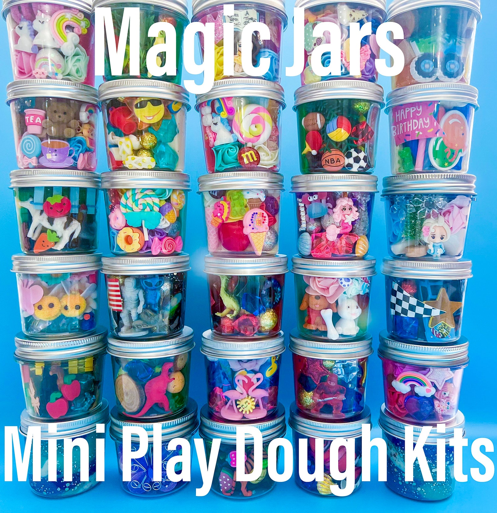 MAGIC Play Dough Jars, Play Dough Kit,kids Party Favors, Goodie Bags ...