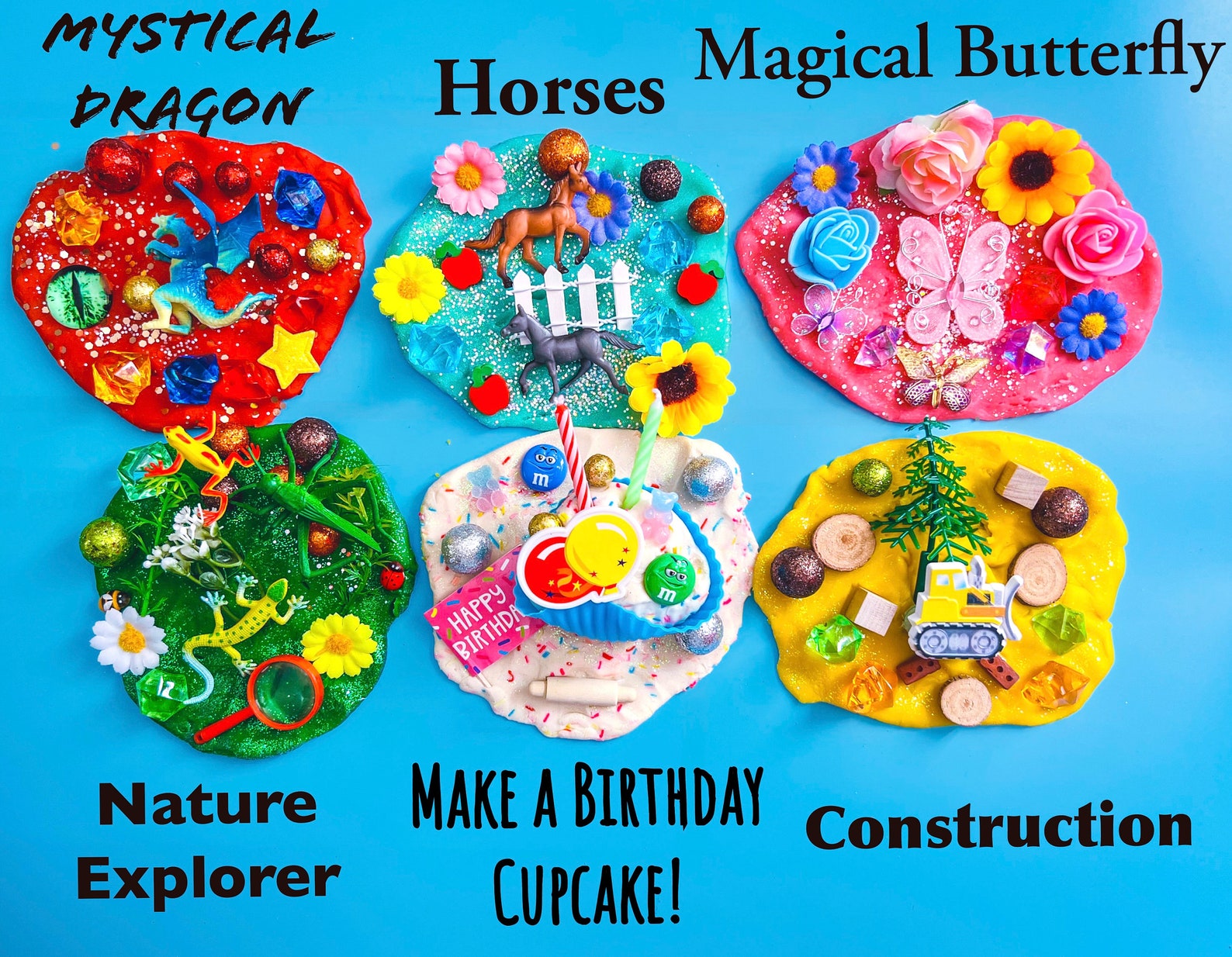 MAGIC Play Dough Jars, Play Dough Kit,kids Party Favors, Goodie Bags ...