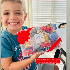 Fire Truck Play Dough Kit, Play Dough Sensory Kit, Playdough Kit ...