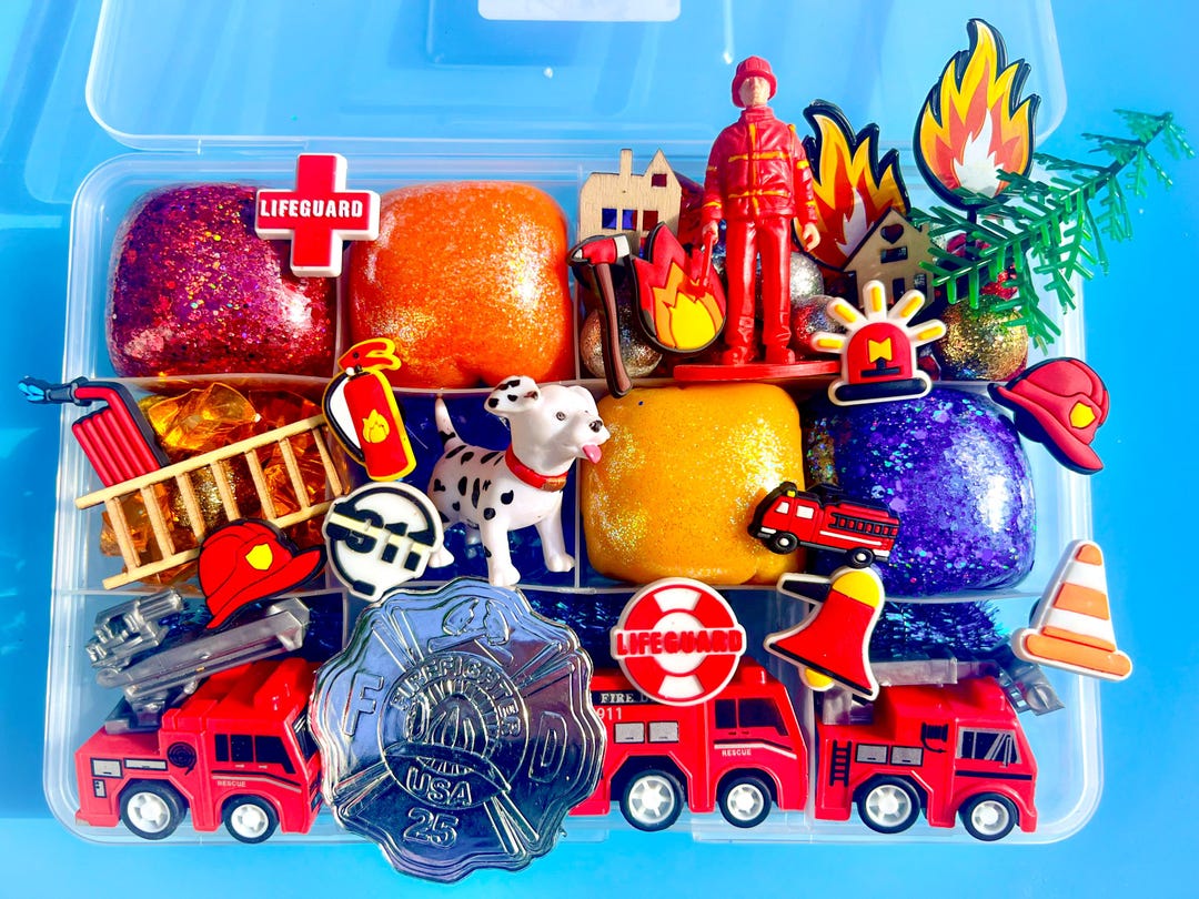 Fire Truck Play Dough Kit, Play Dough Sensory Kit, Playdough Kit ...