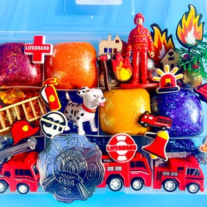Fire Truck Play Dough Kit, Play Dough Sensory Kit, Playdough Kit ...