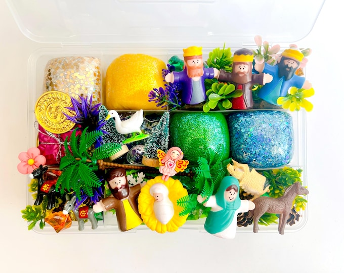 Nativity Playdough Kit, Holiday Playdough Sensory Kit, Religious Gift ...