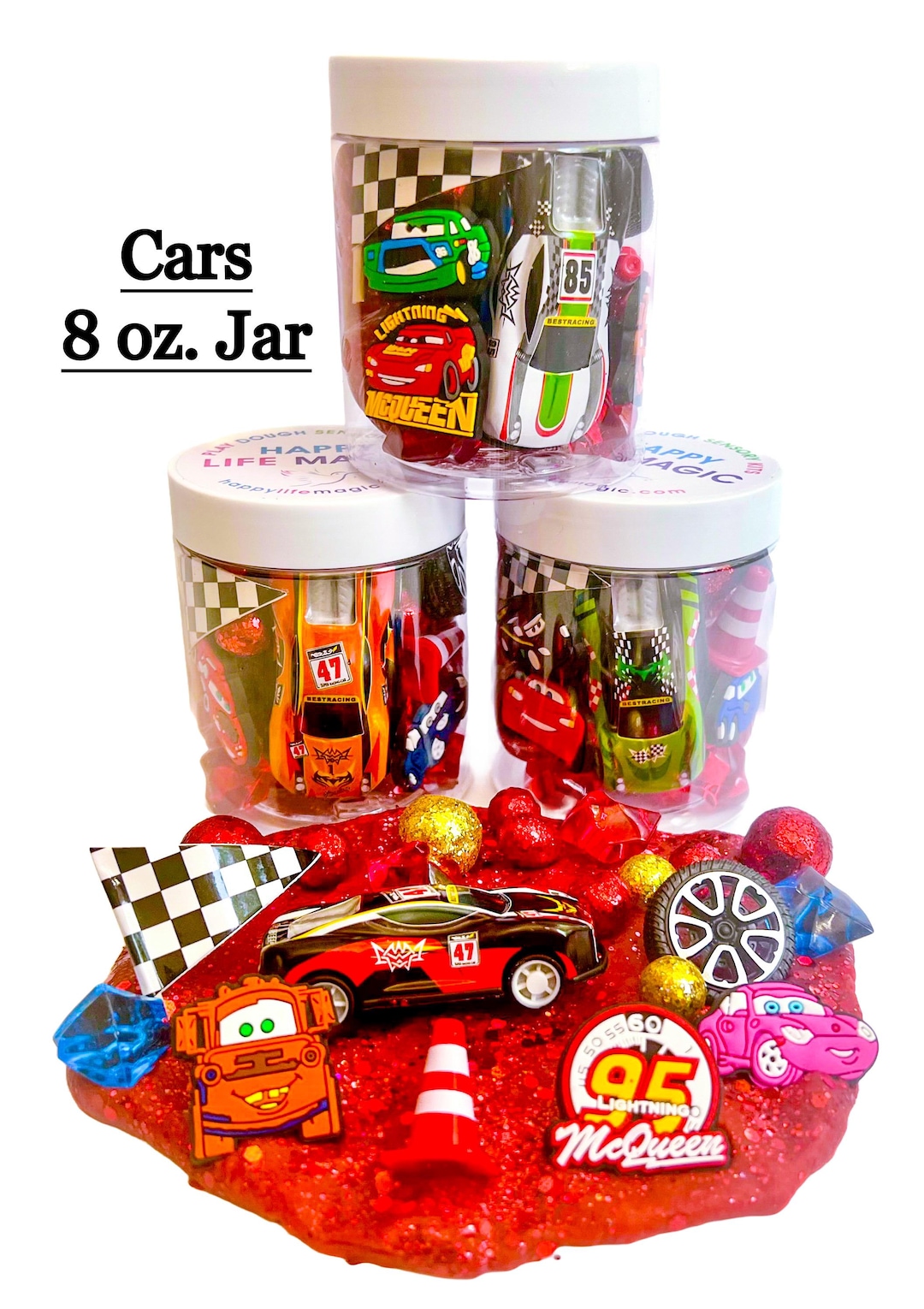 CARS 8 Oz. Play Dough Jar,party Favors,kids Birthday Goodie Bags,boys ...