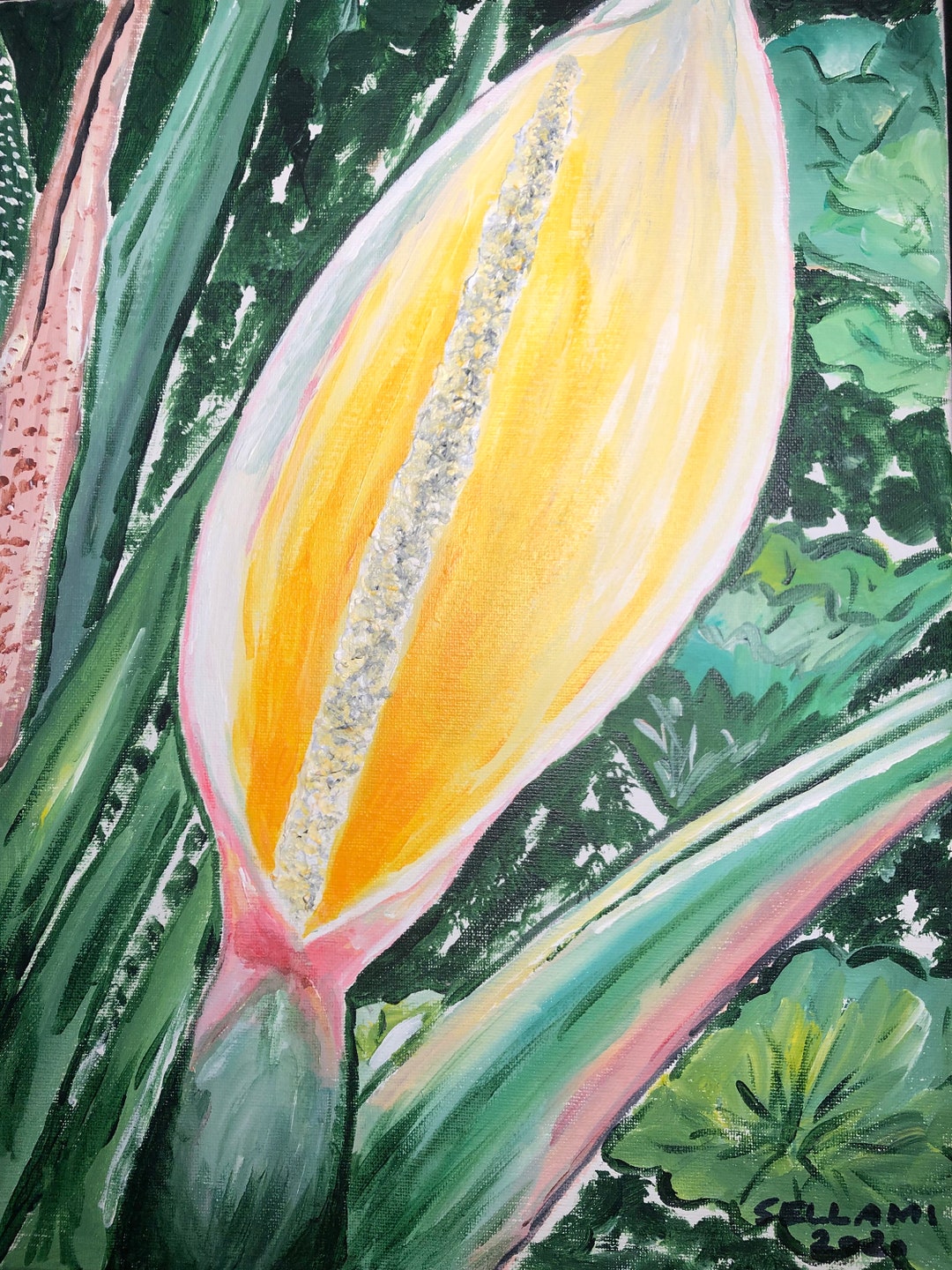 Arum 30x40 Original Art, Painting on Canvas, Flowers, Living Room Decor ...