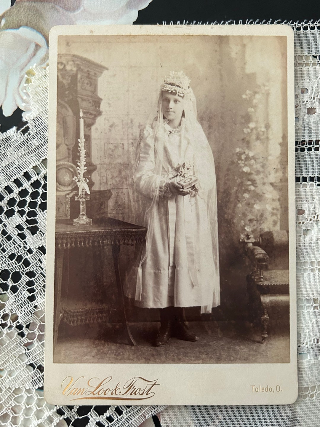 First Communion Cabinet Card - Etsy