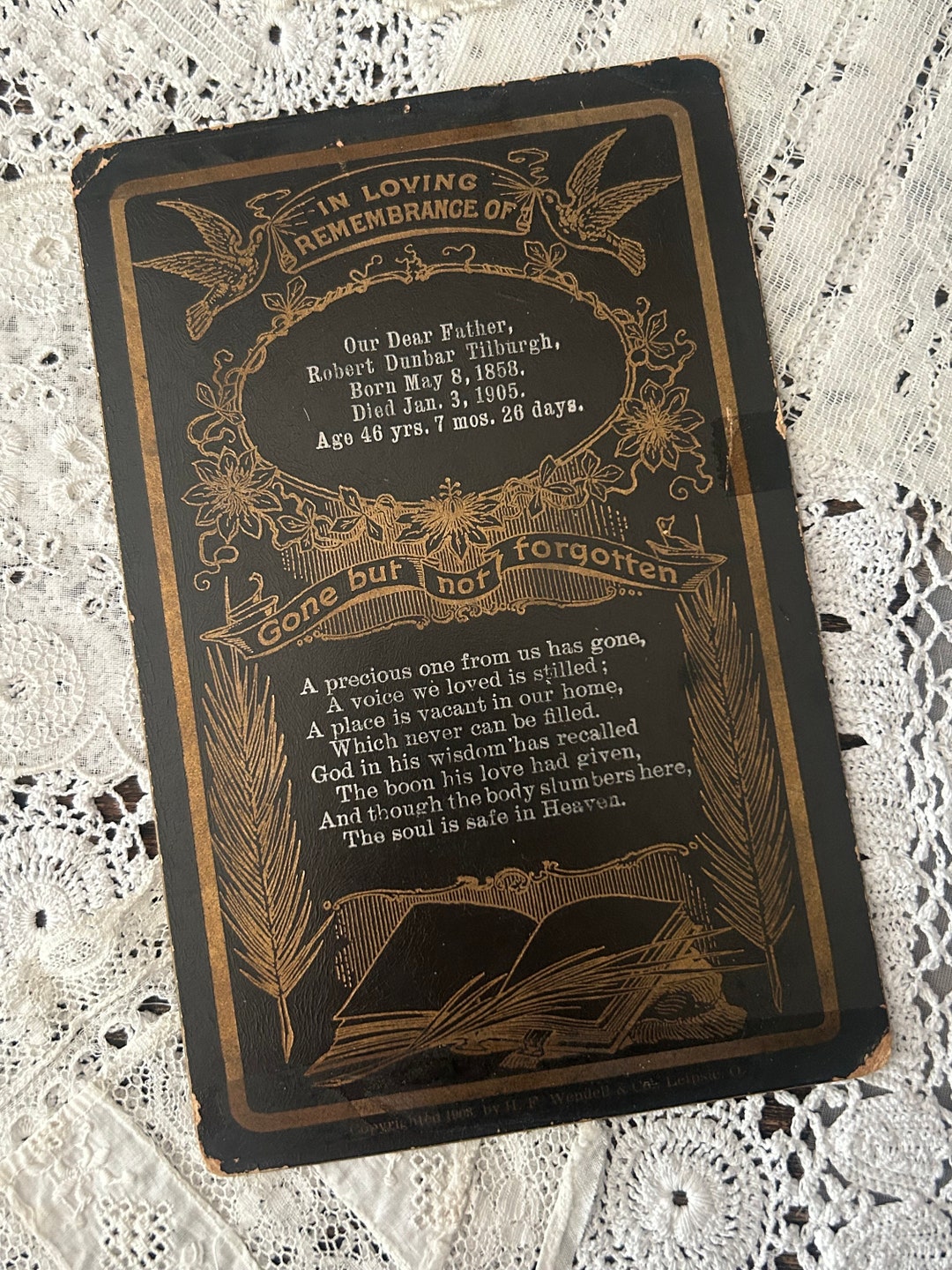 Victorian Funeral Card - Etsy