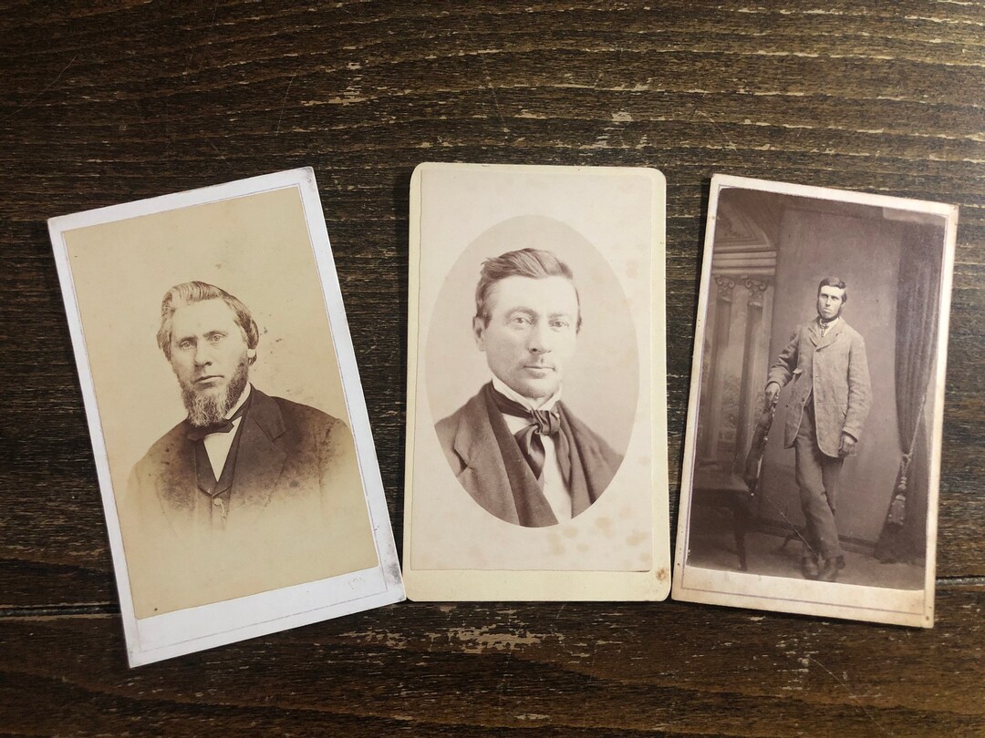 Trio of Antique CDV Photographs of Victorian Men, Carte De Visite ...