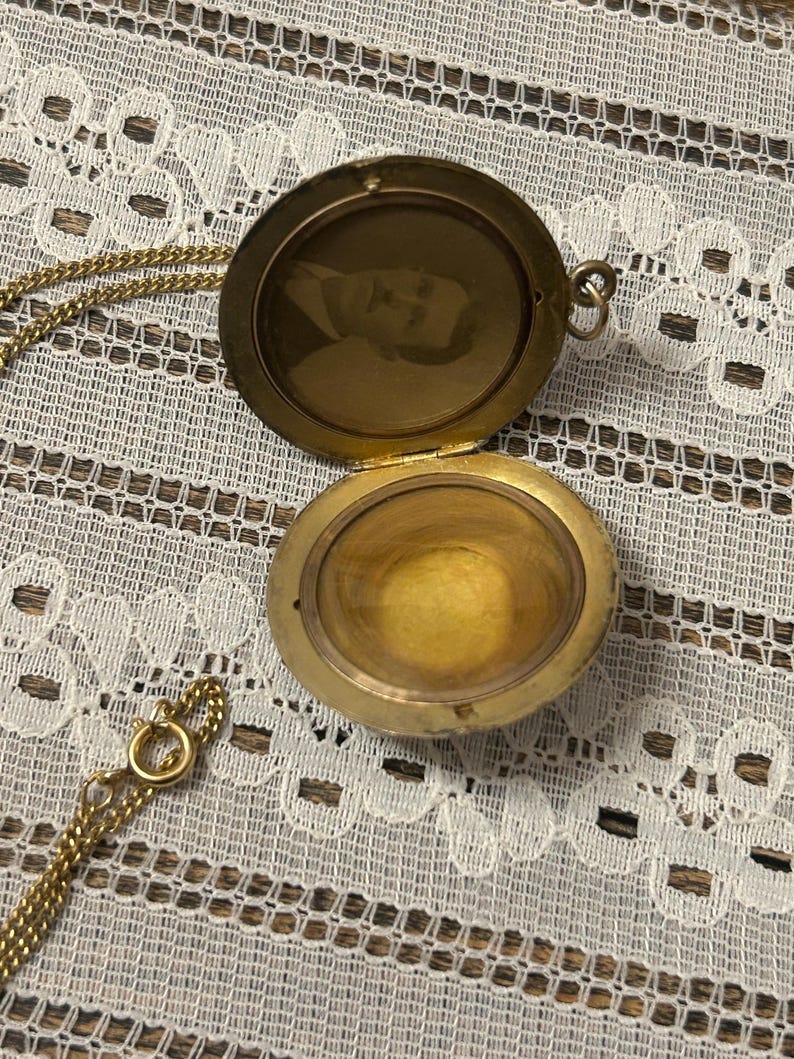 Ornate Victorian Photo Locket With Engraved Initials and a Lock of Hair ...