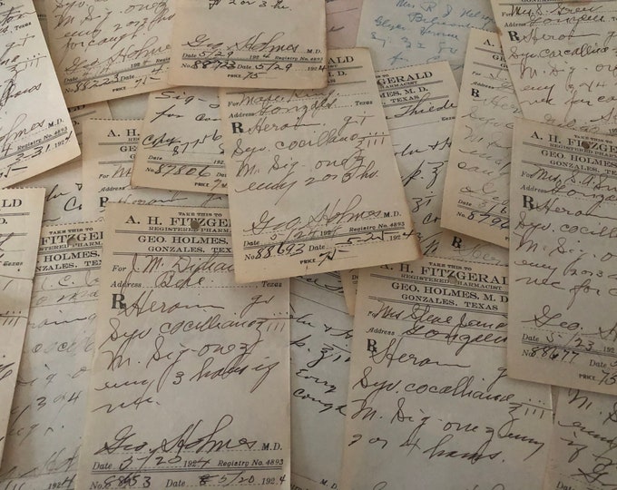 30 Vintage Prescription Forms Rx Paper Script Handwriting 1920s-30s VA ...