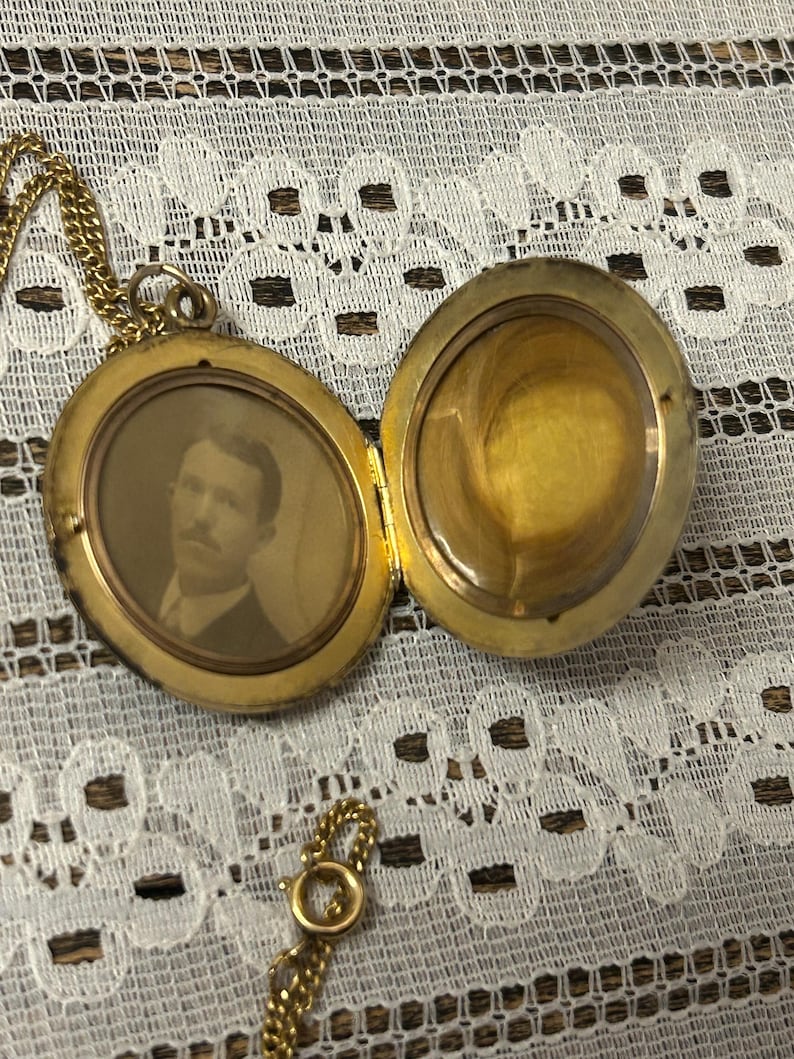 Ornate Victorian Photo Locket With Engraved Initials and a Lock of Hair ...