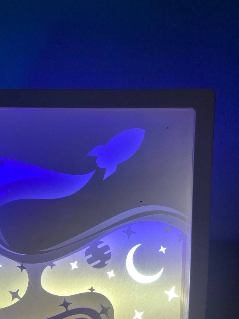 Space Themed Light Box/shadow Box, Pre Lit Shadowbox, Space Shadowbox ...