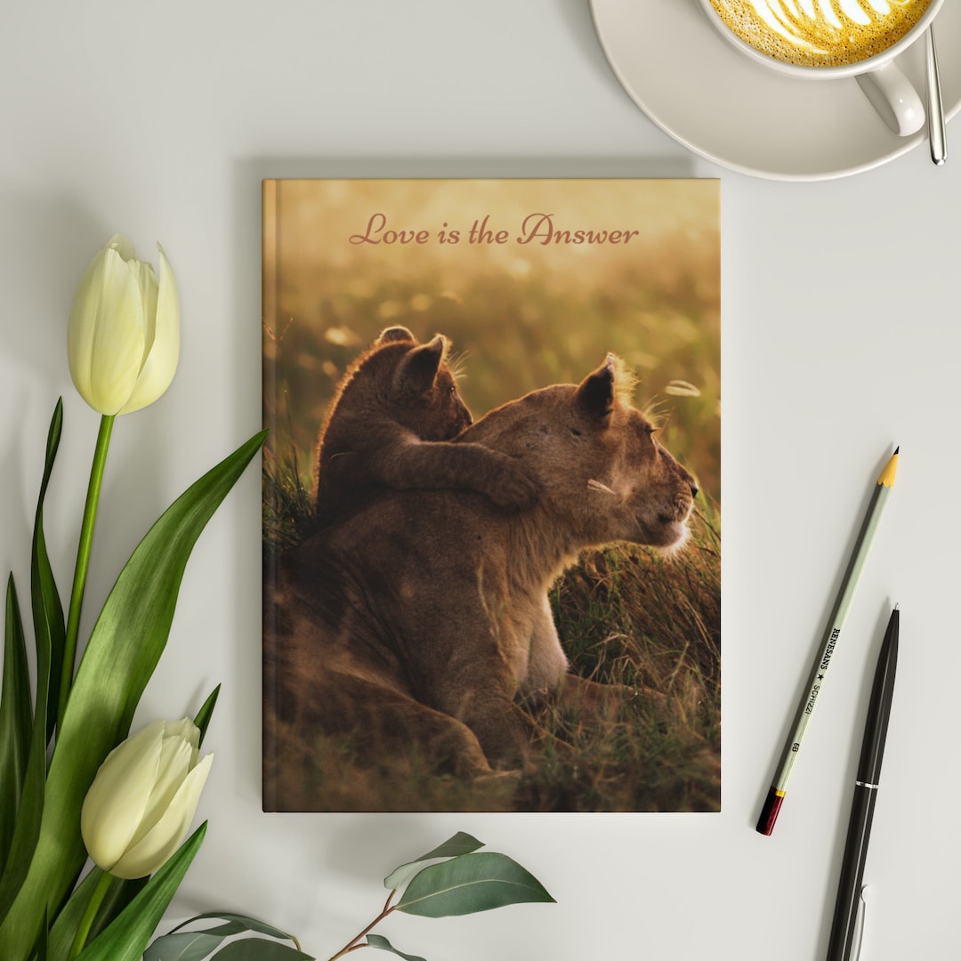 Lion Journal 6x8 Mother & Cub Lion Notebook Love Quote Journal for ...