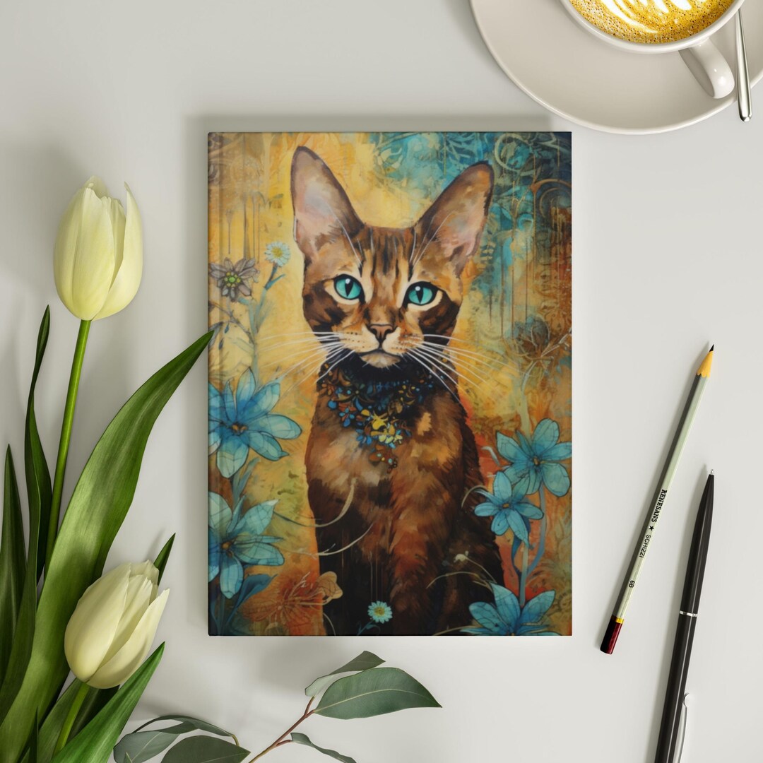 Tabby Cat Hardcover Journal 6x8 Tabby Cat Notebook Beautiful Cat and ...