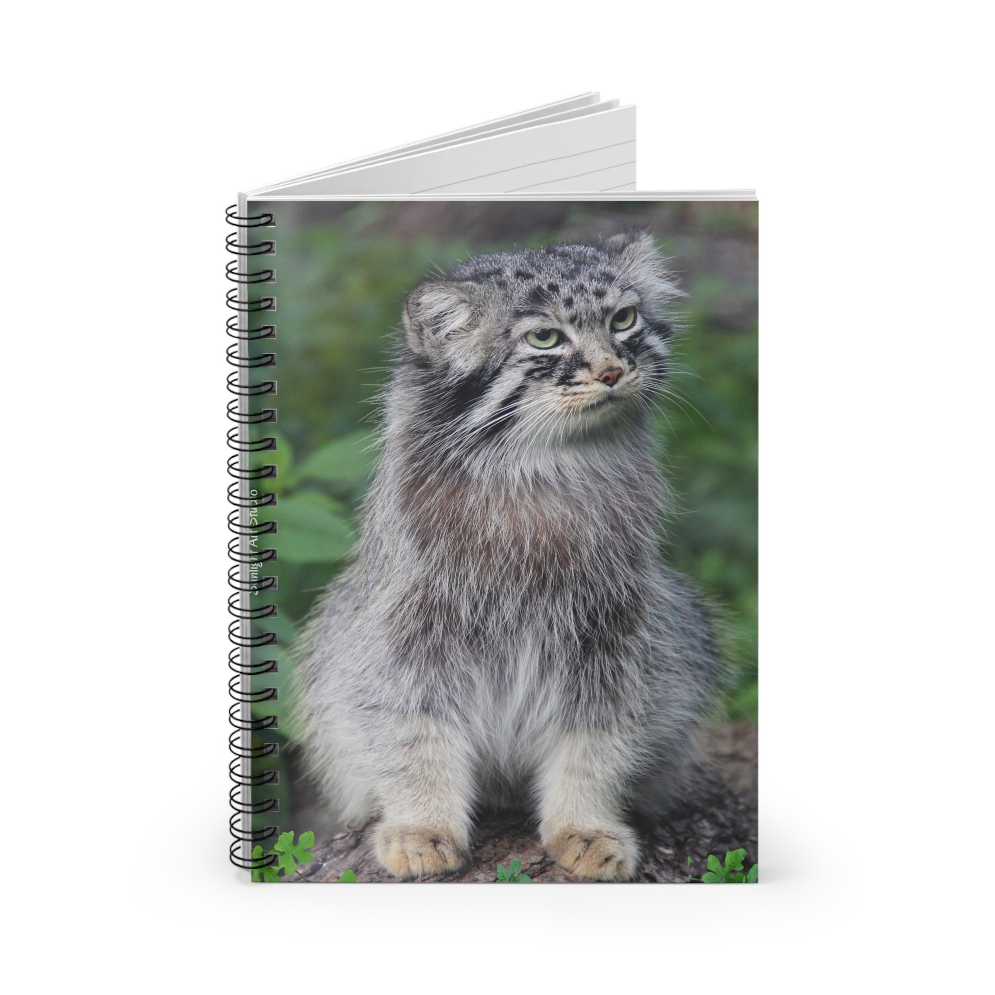 Pallas Cat 6x8 Spiral Notebook, Manul Cat, Small Wild Cat, 120 Ruled ...