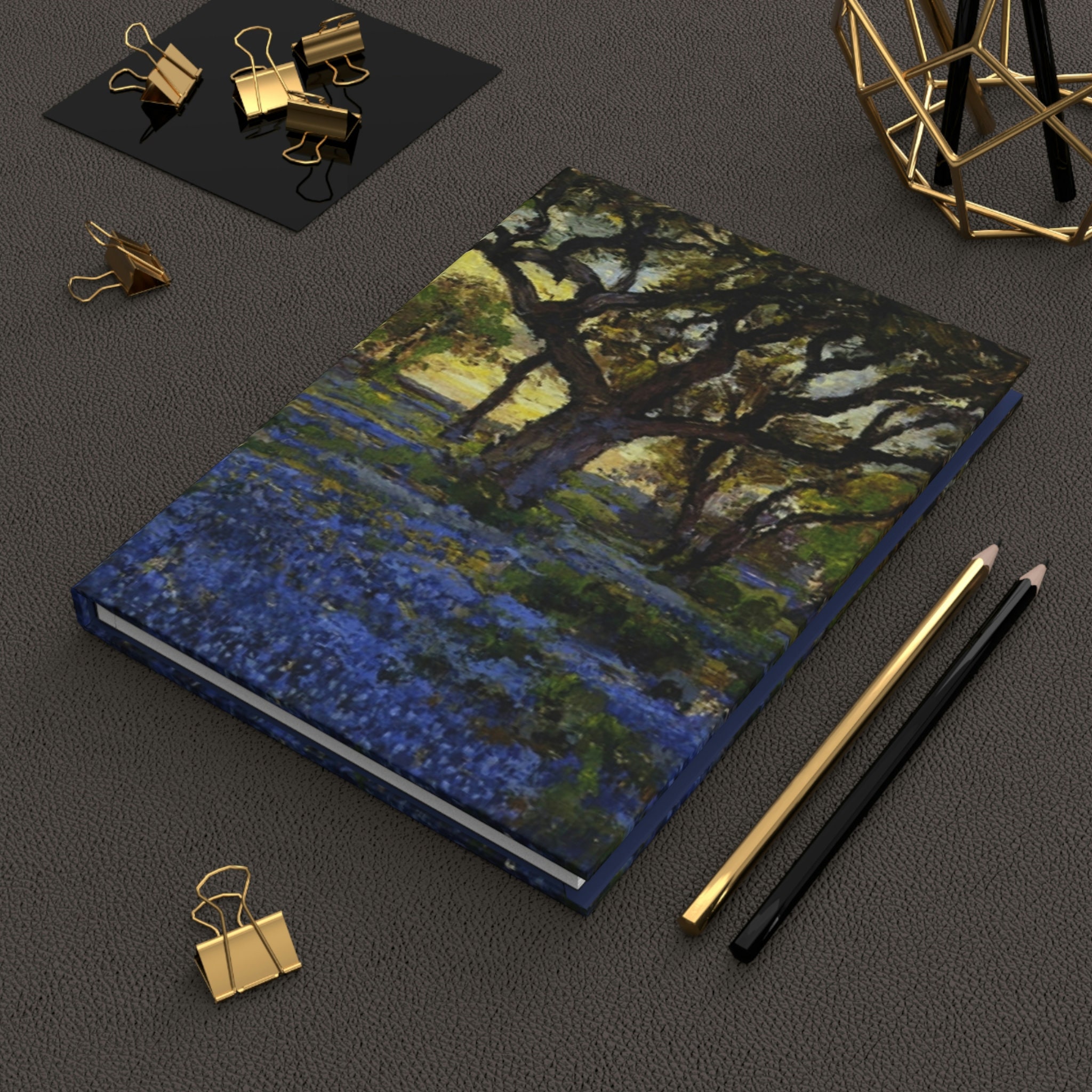 Texas Oak Tree Journal 6x8 Bluebonnet Wildflowers Vintage Art Print ...