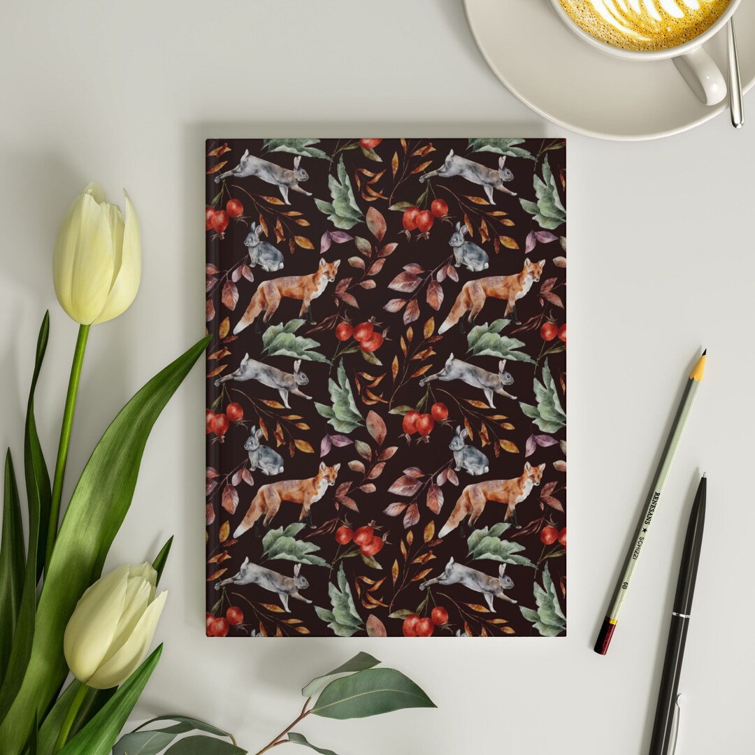 Fox & Rabbits Journal 6X8 Fox and Rabbits Notebook Fall Woodland ...